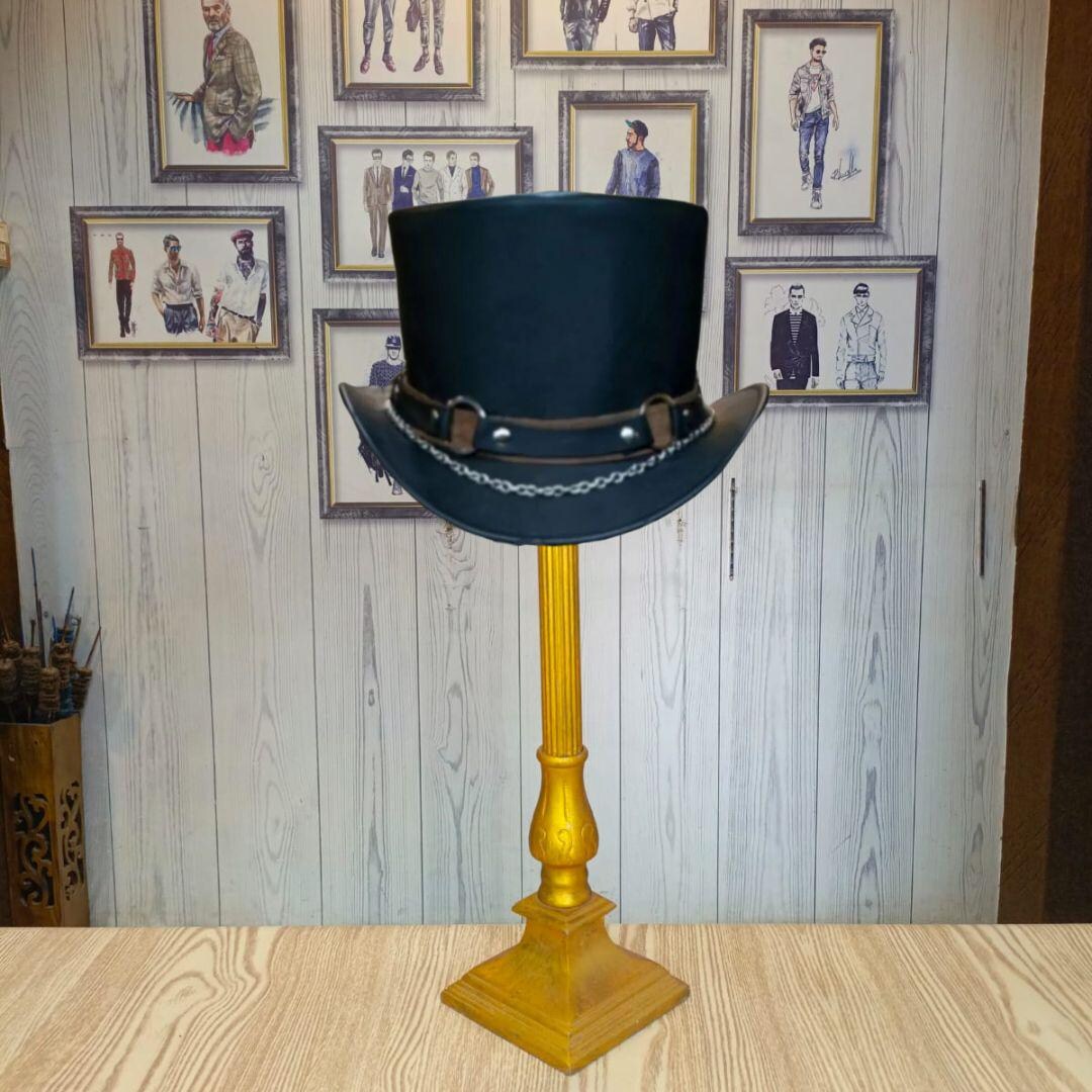 El Dorado Mens Leather Top Hat With SR2 Hat Band - Etsy