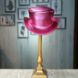 Silver Metallic Leather Top Hat Men & Womens - Classic Marlow Style ...