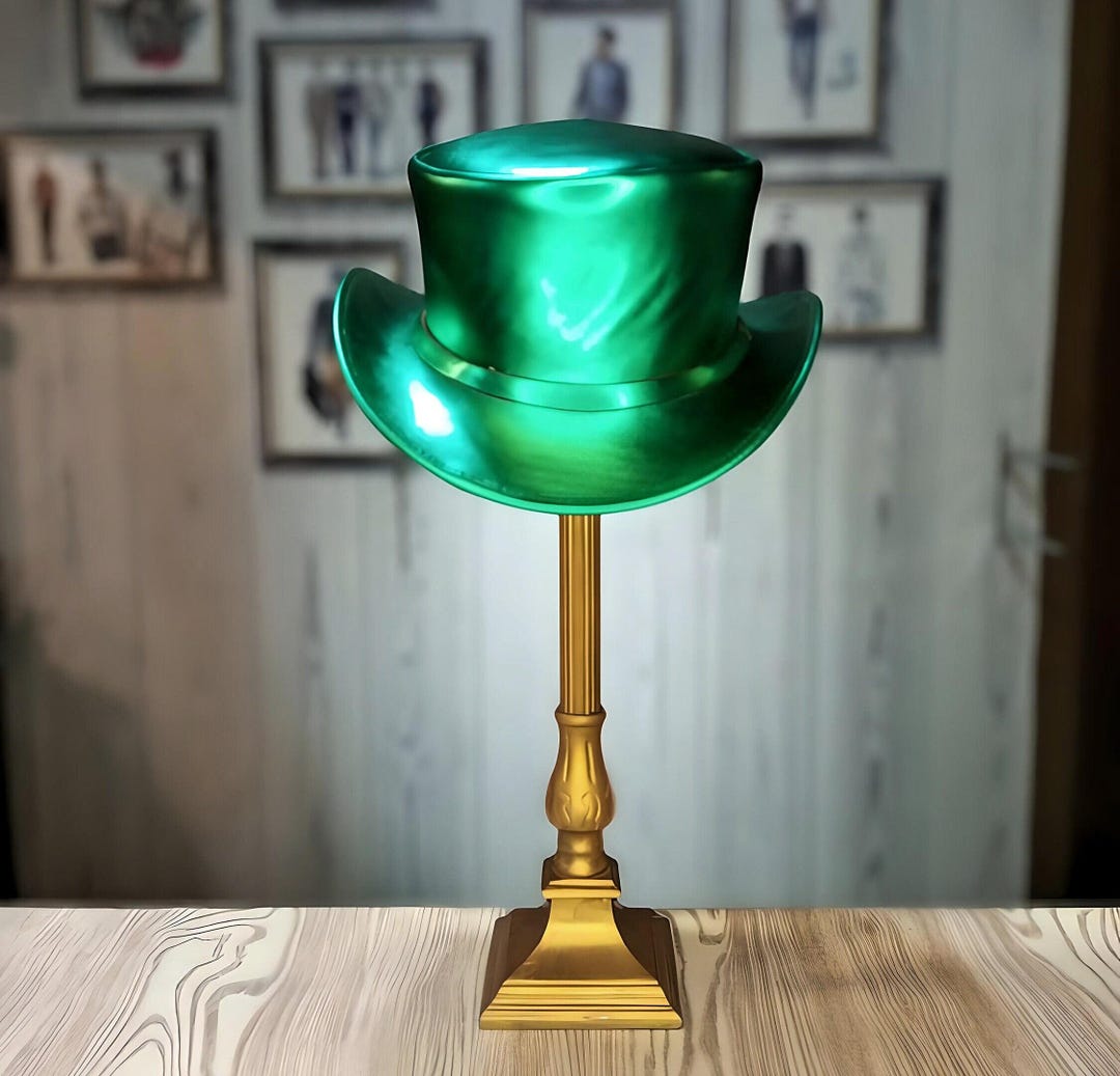 Green Metallic Leather Top Hat Men & Womens - Classic Marlow Style ...