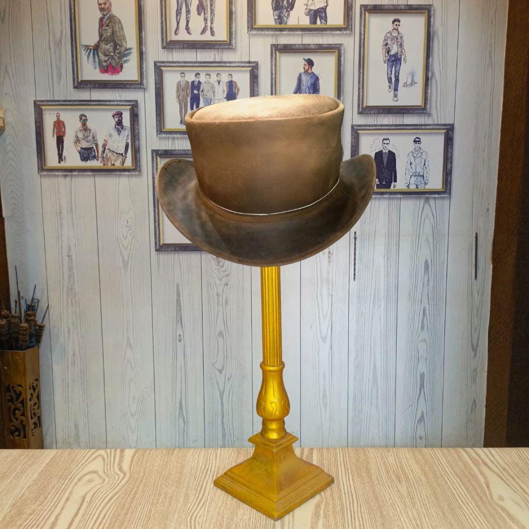 Men's Classic Marlow Leather Top Hat - 5 Colors: Black, Brown, Burnt ...