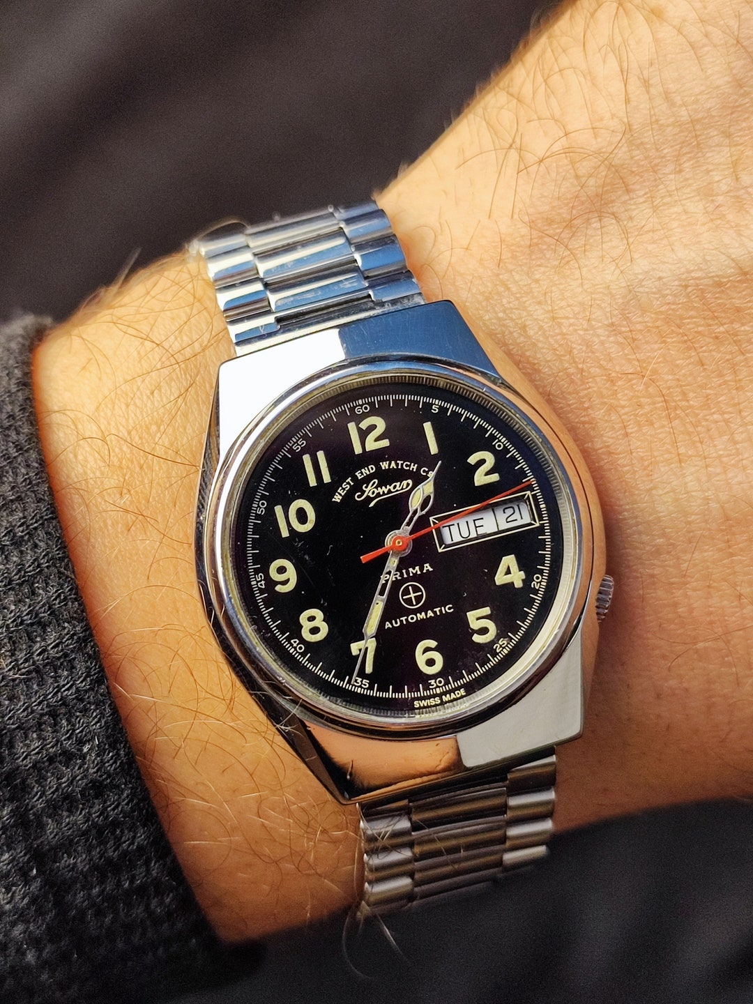 1970 West End Watch Co Prima Vıntage Automatic Military - Etsy Australia