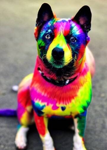 TIE DYE DOG, Dog, Digital Art, Digital Download, Art, Paint, Tie Dye ...