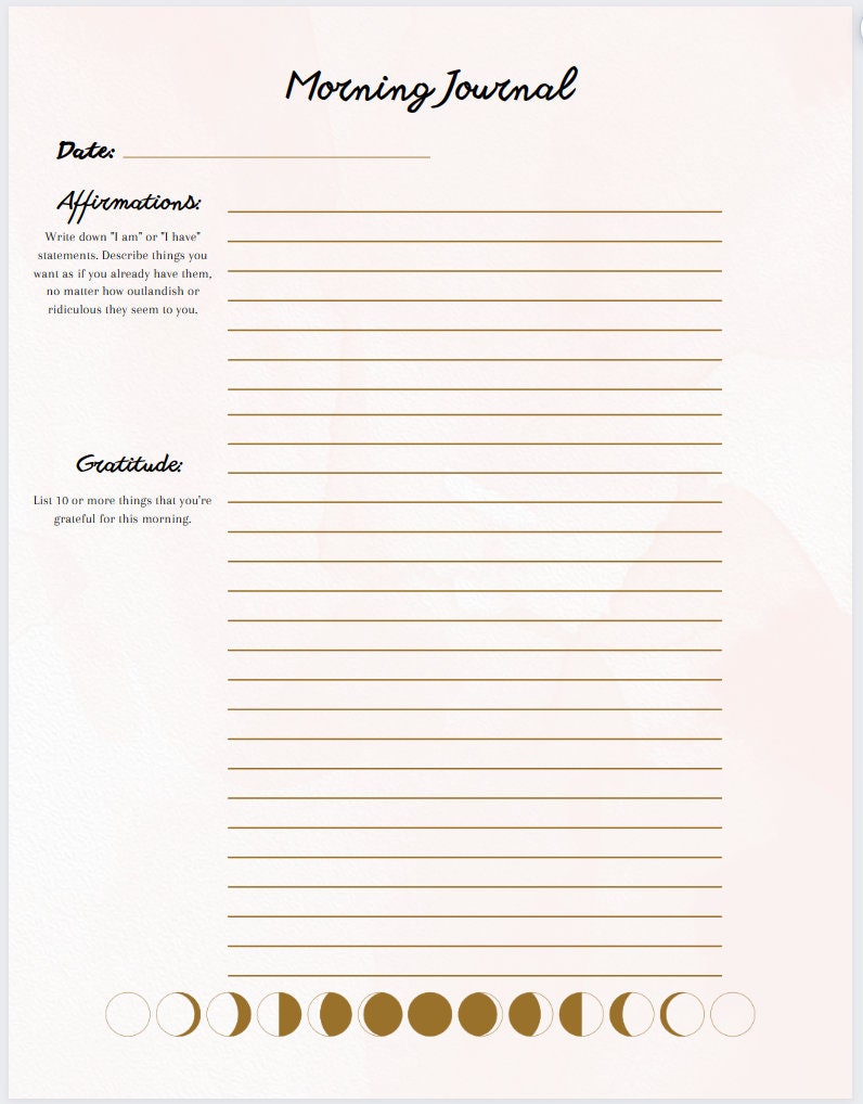 Morning Journal Template - Etsy