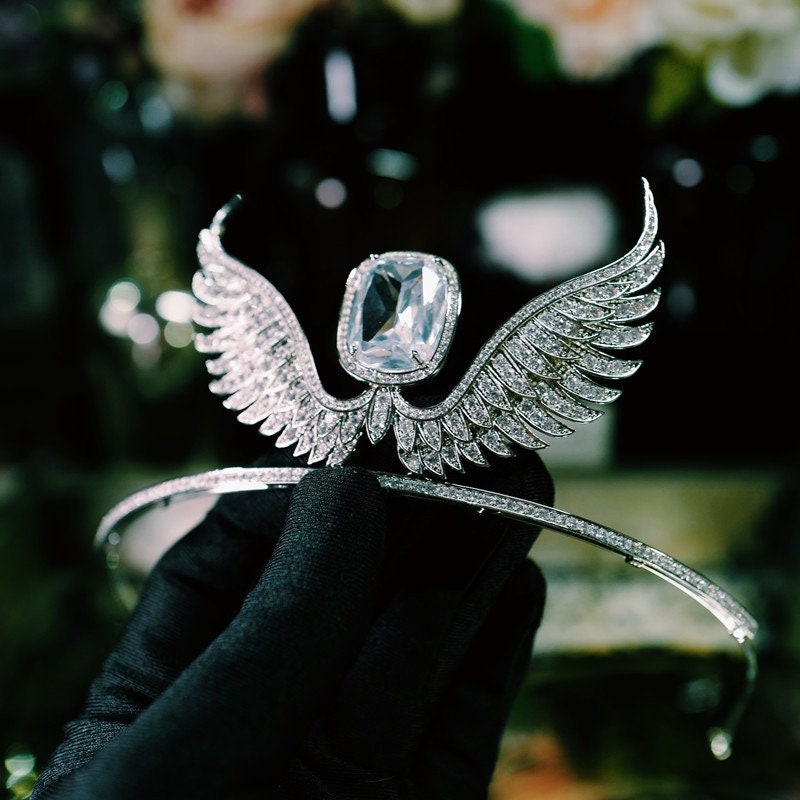 Tiara With Angel Wings, Premium Quality Wedding/birthday/prom Tiara ...