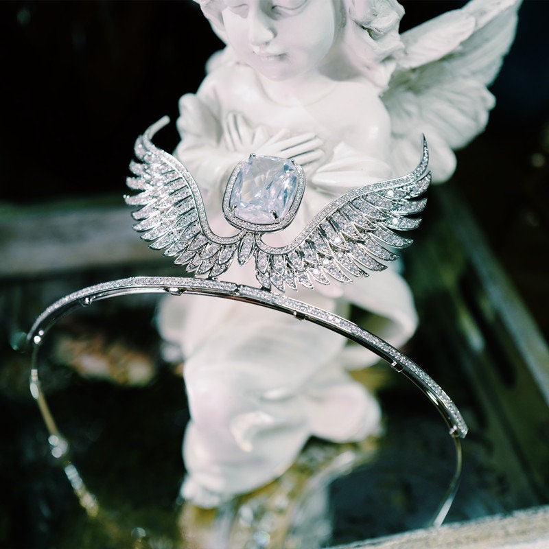 Tiara With Angel Wings, Premium Quality Wedding/birthday/prom Tiara ...