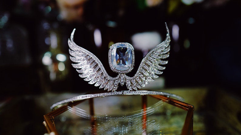 Tiara With Angel Wings, Premium Quality Wedding/birthday/prom Tiara ...