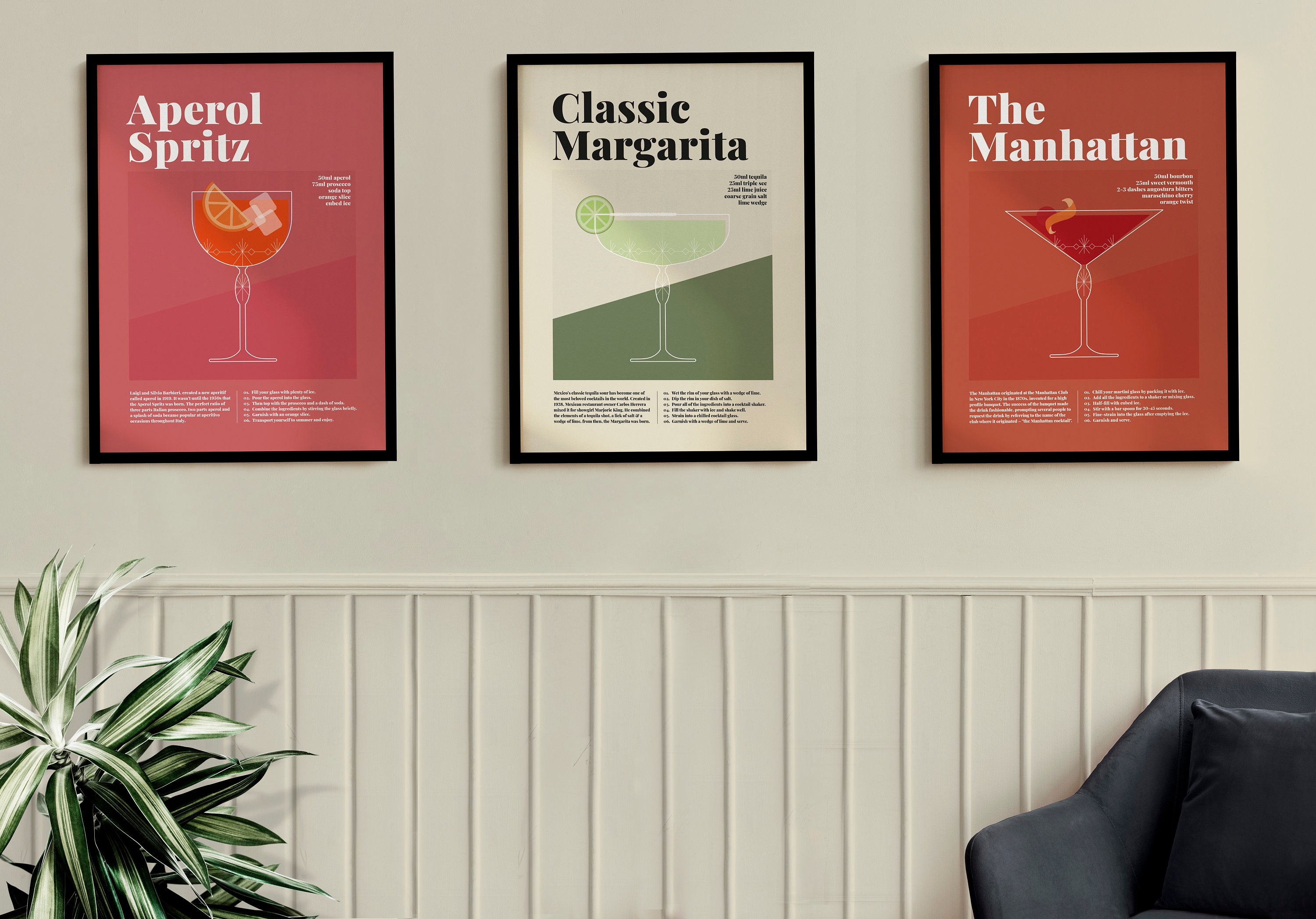 Aperol Spritz Full Colour Cocktail Poster, Cocktail Recipe Poster ...
