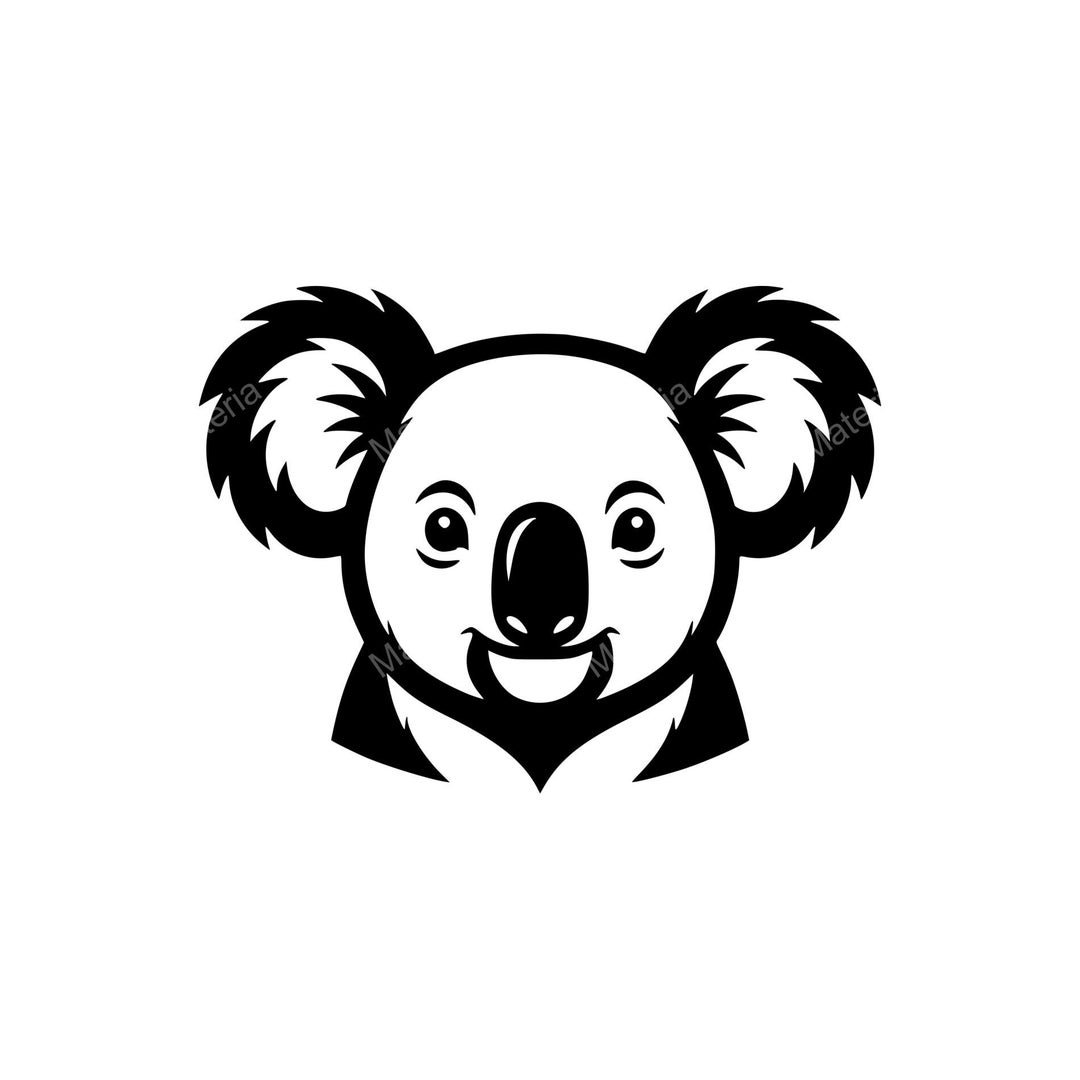 Koala Silhouette Art SVG PNG JPG | Cute Animal Design for Crafts - Etsy