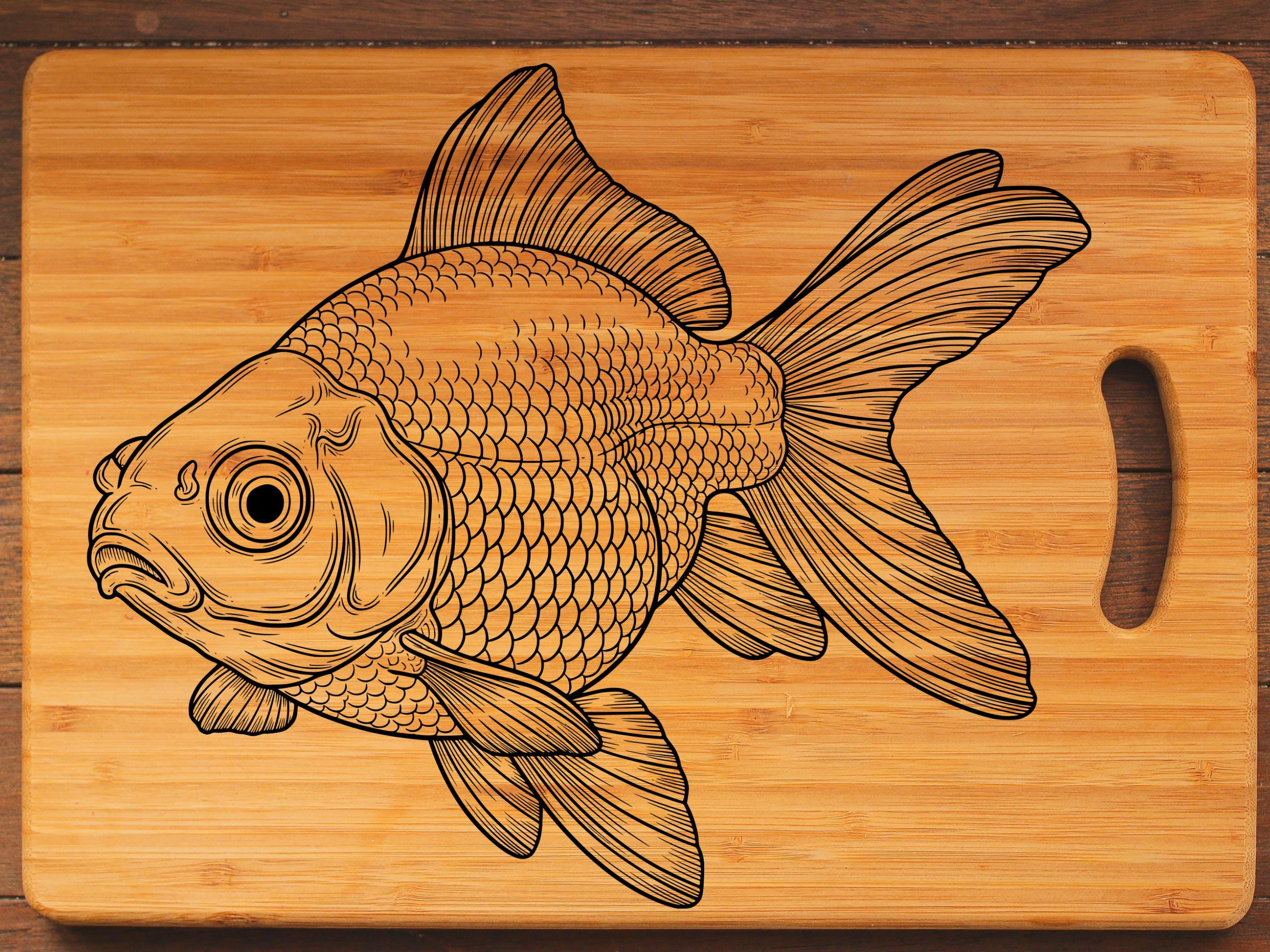Goldfish Svg Png Dxf Realistic Detailed Aquarium Fish Digital Download ...