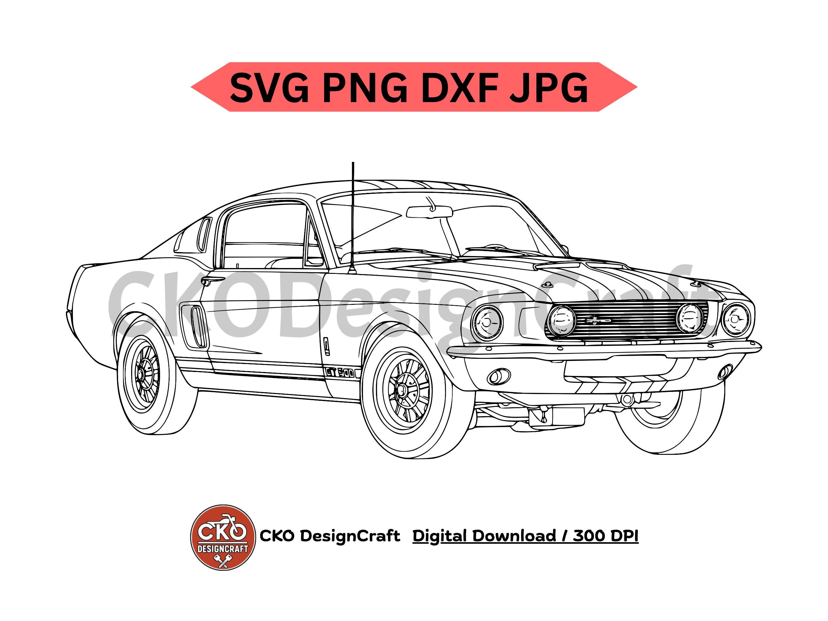 1967 Mustang Svg Png Dxf Jpeg Shelby GT500 Ford Laser Files Digital ...