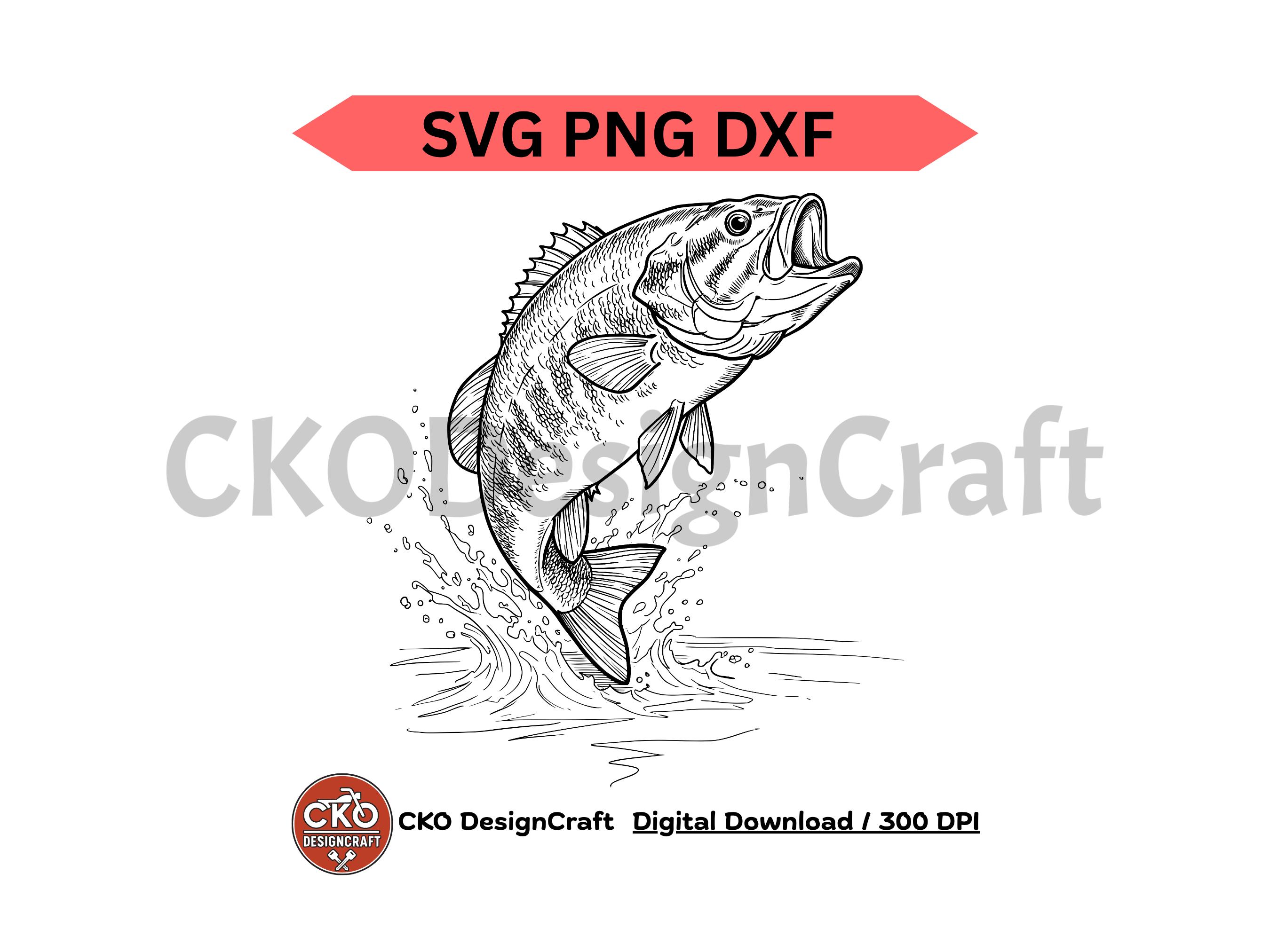 Smallmouth Bass Svg Dxf Png Realistic Detailed Fish Digital Download ...