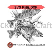 Walleye Fish Design Svg Png Dxf Eps Pdf | Laser Engrave Cut Print Files ...
