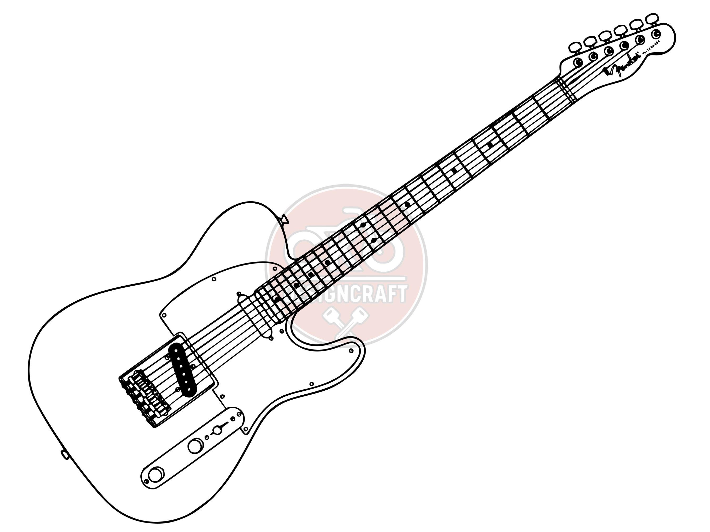 Fender Telecaster Svg Png Pdf Jpg Realistic Detailed Tele Guitar ...