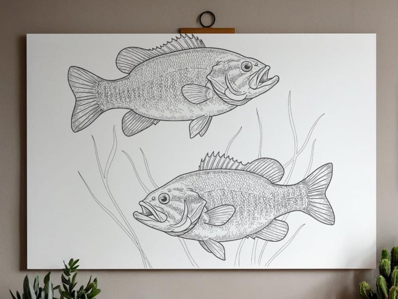 Smallmouth Bass SVG PNG DXF Realistic Detailed Fish Digital Download ...
