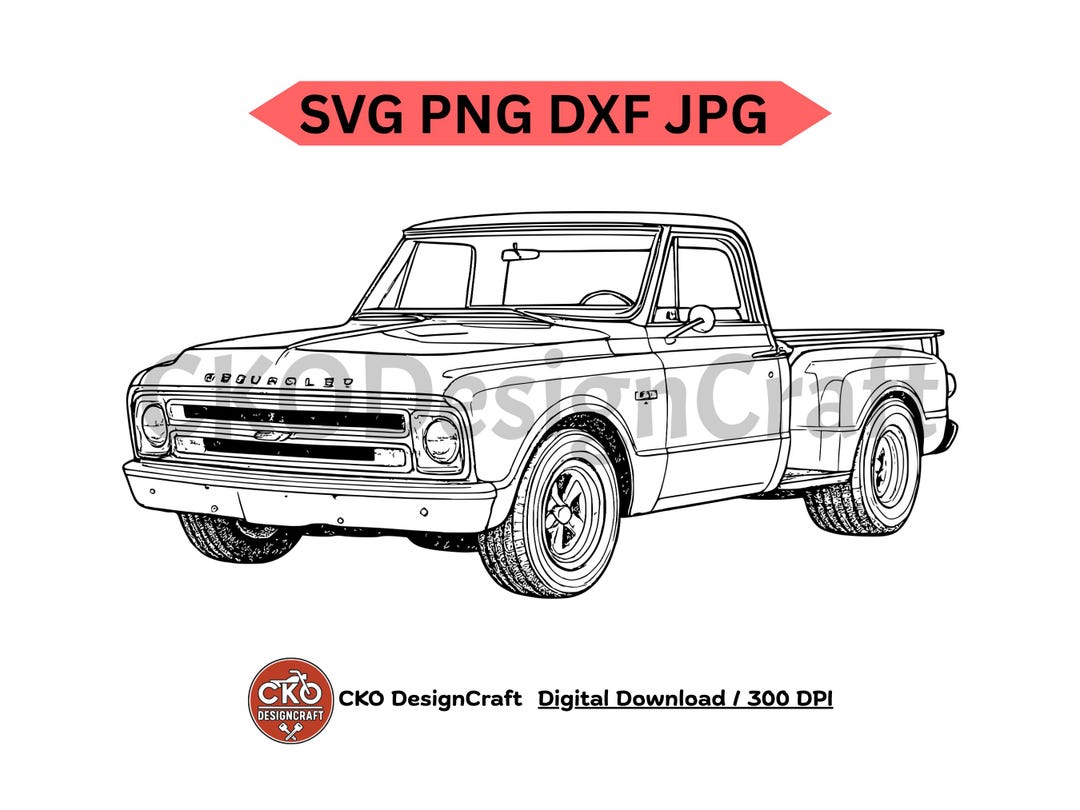 1967 Chevy C10 Truck Svg Png Dxf Jpeg Chevrolet (digital Download ...