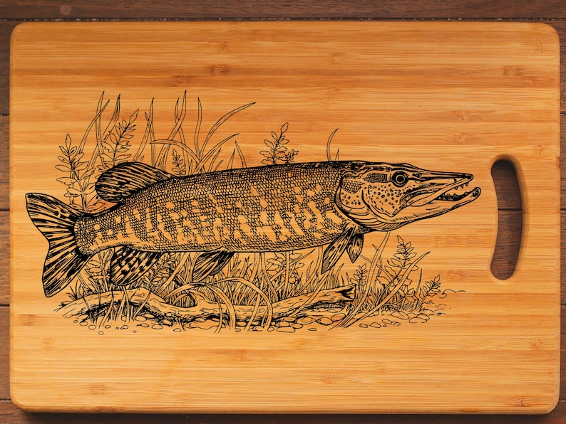 Northern Pike Svg Dxf Png Realistic Detailed Fish Digital Download ...