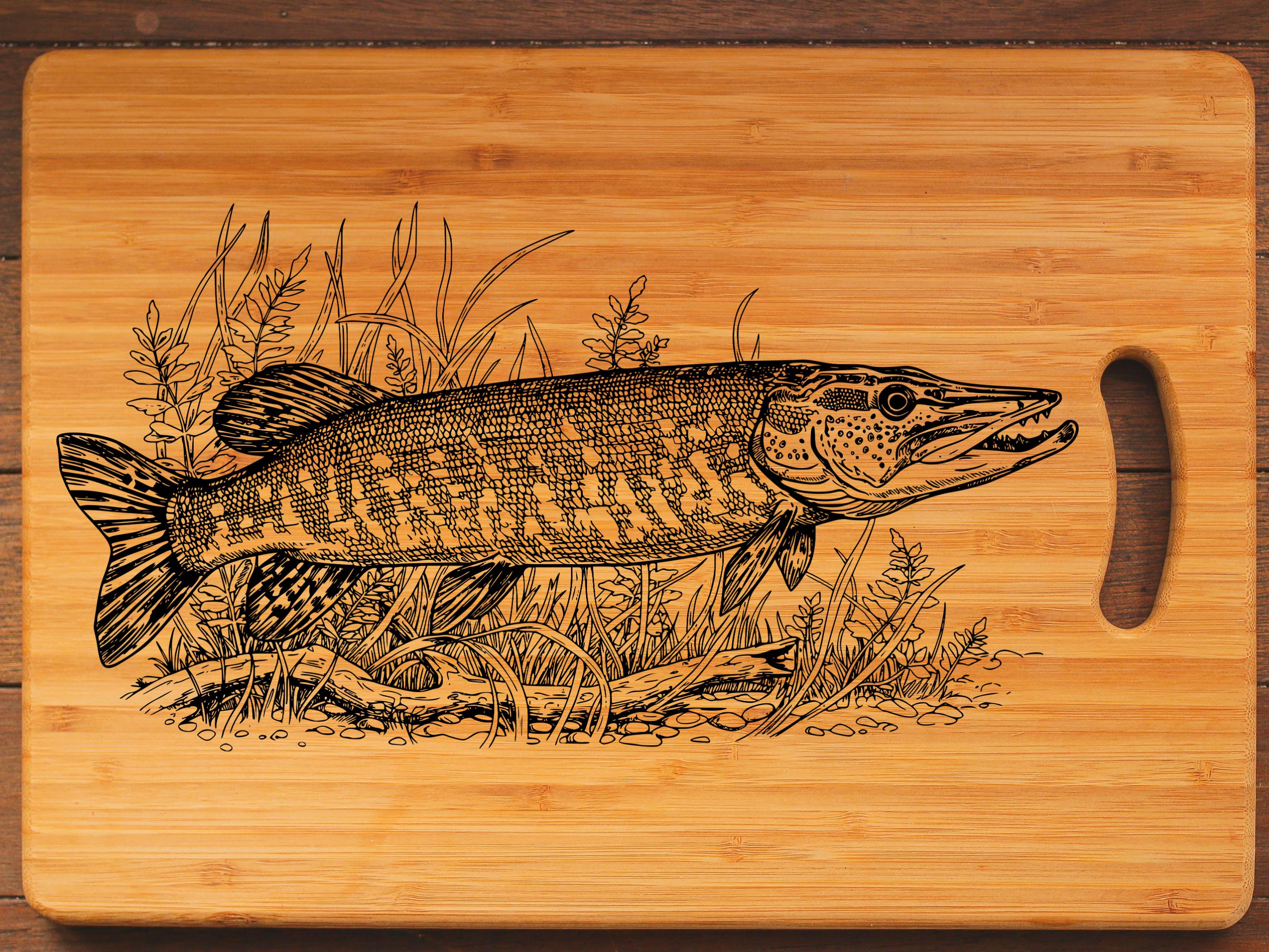 Northern Pike Svg Dxf Png Realistic Detailed Fish Digital Download ...