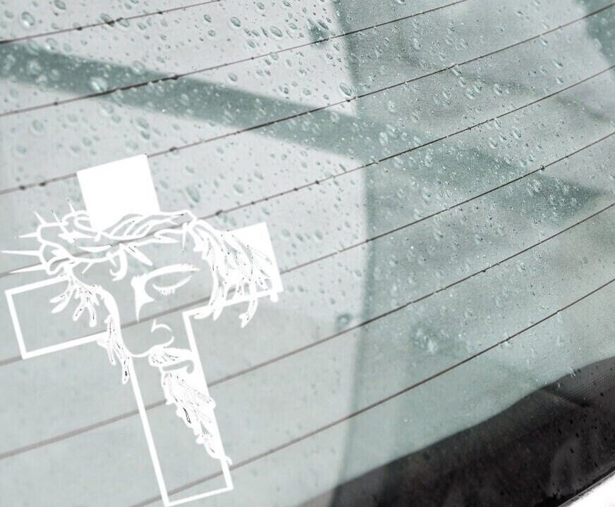 Jesus Cross Car Decal - Etsy