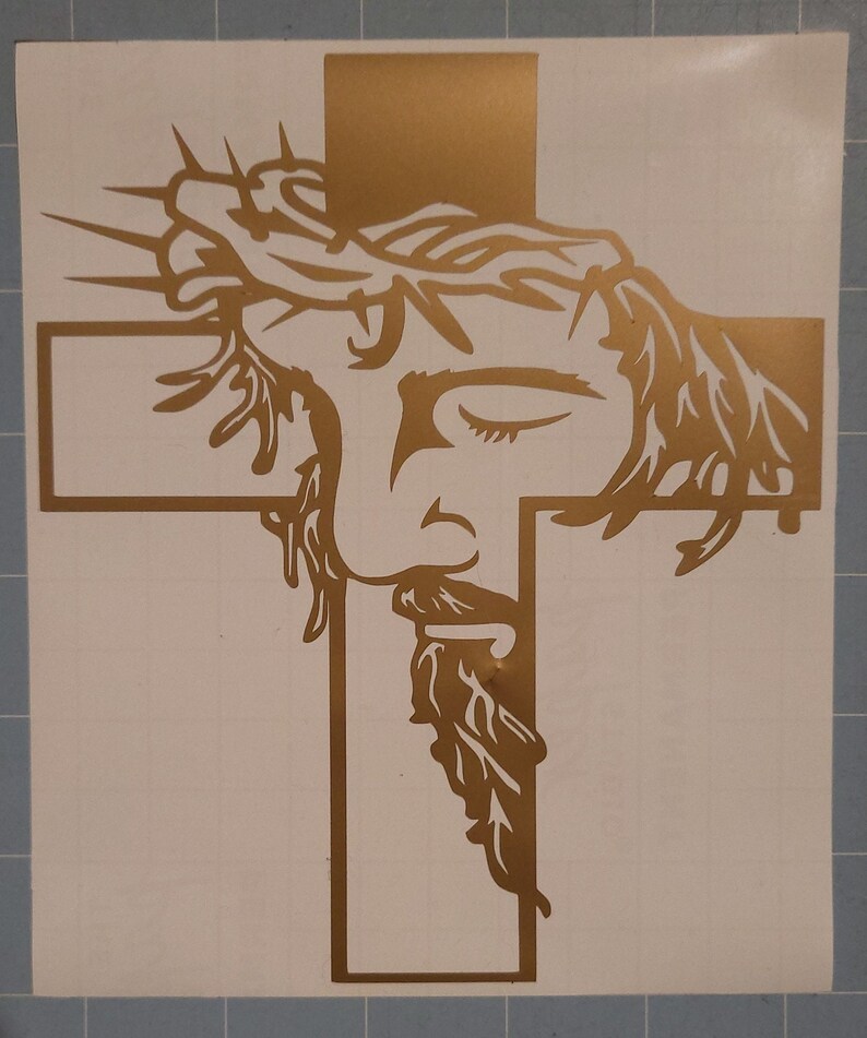 Jesus Cross Car Decal - Etsy