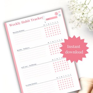 Weekly Habit Tracker Printable - Personal Development - Habits Daily ...