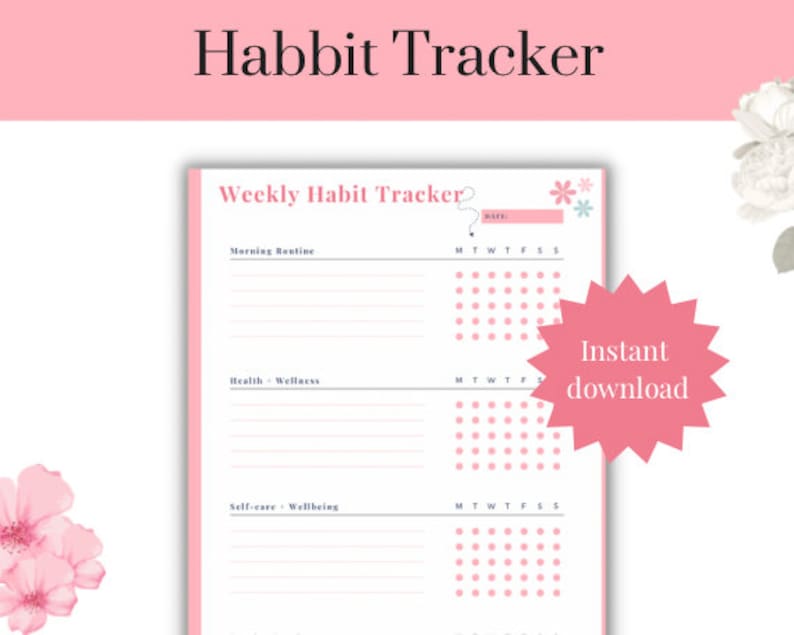 Weekly Habit Tracker Printable - Personal Development - Habits Daily ...