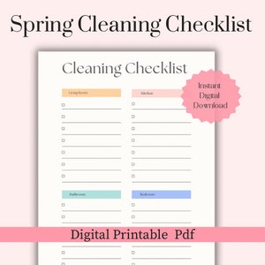 Spring Cleaning Checklist Printable - Printable Cleaning Checklist ...