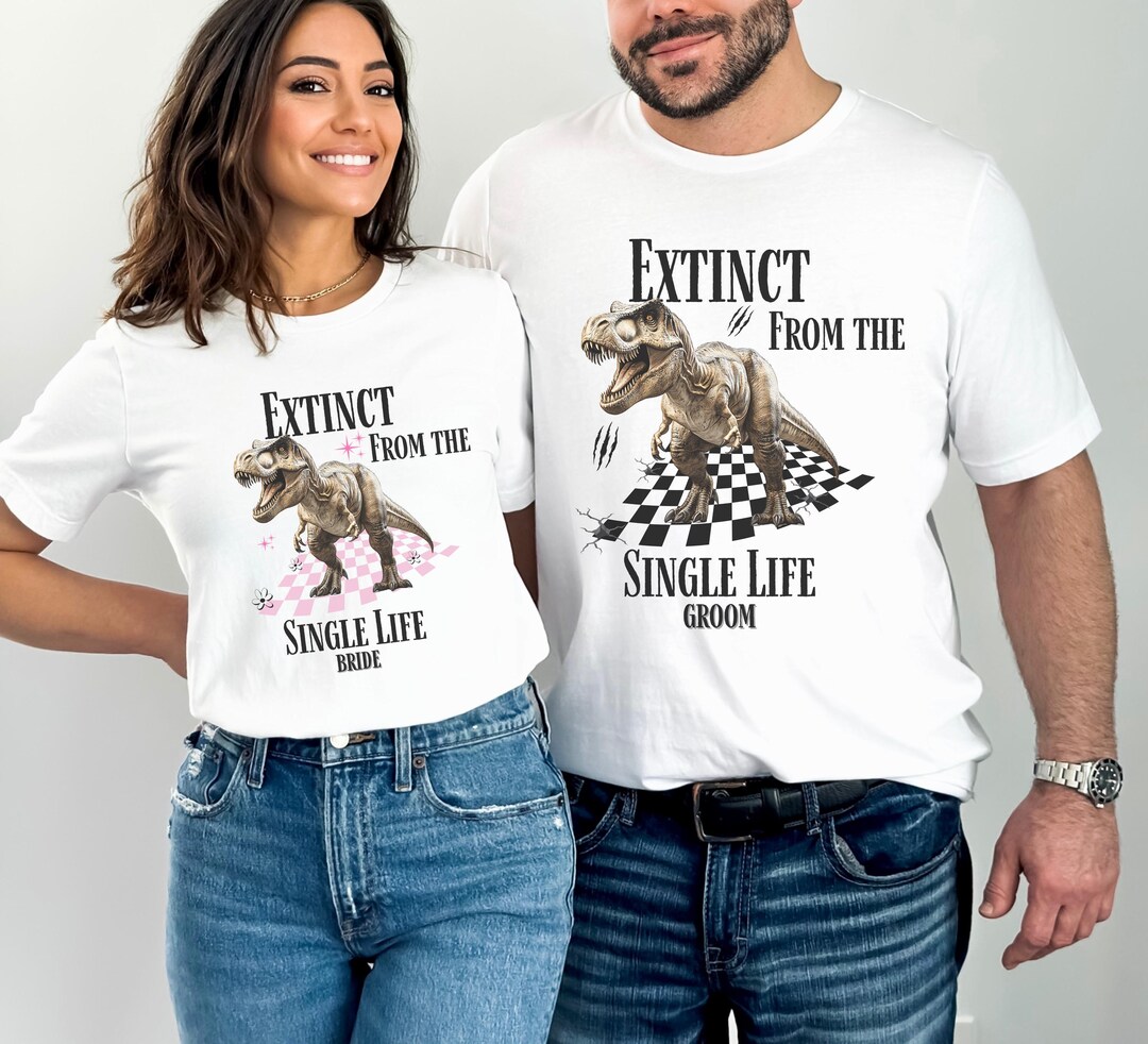 Extinct From the Single Life Matching Bride and Groom Shirts, Honeymoon ...