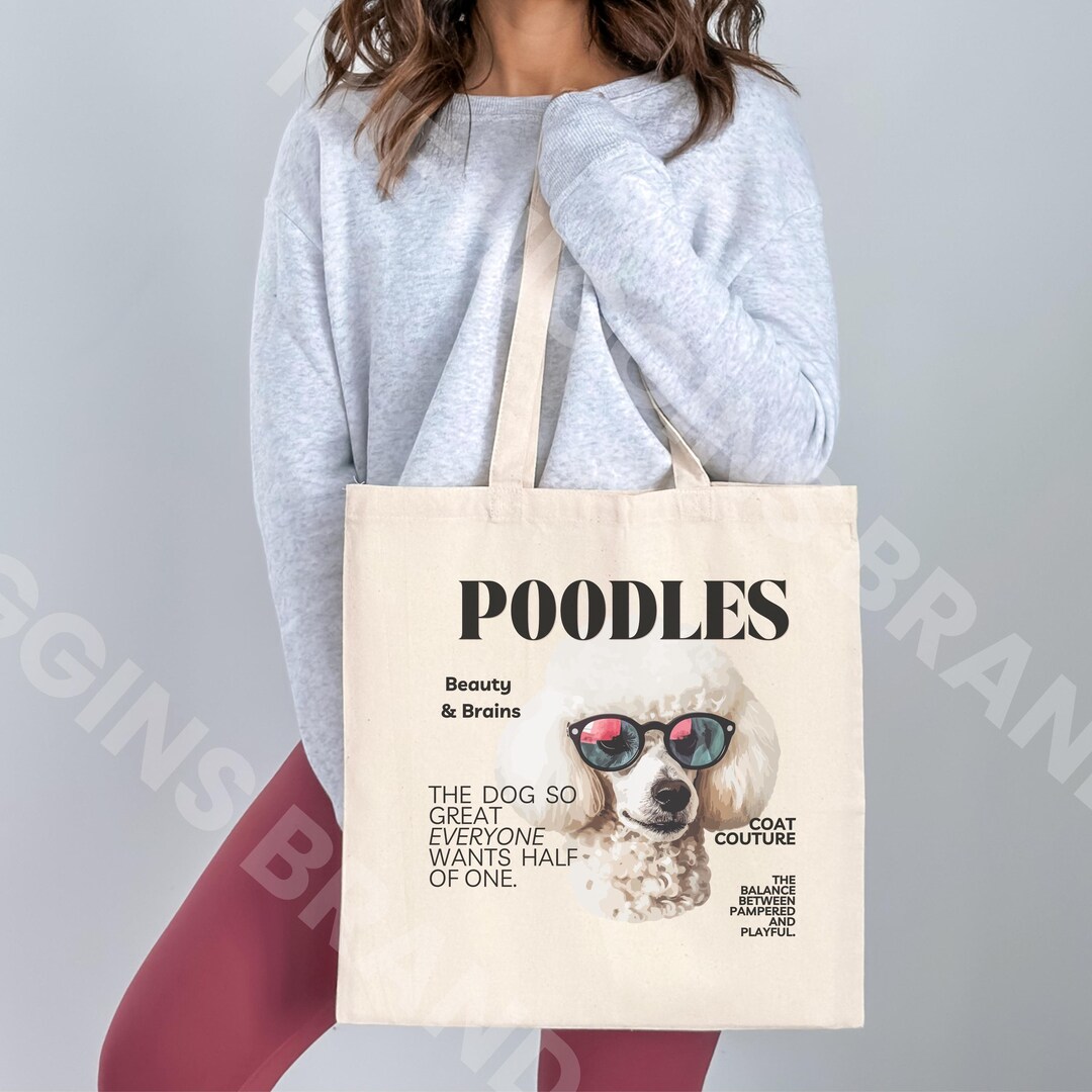 Retro Poodle Magazine Cover Cotton Tote Bag , Poodle Lover Gift, the ...