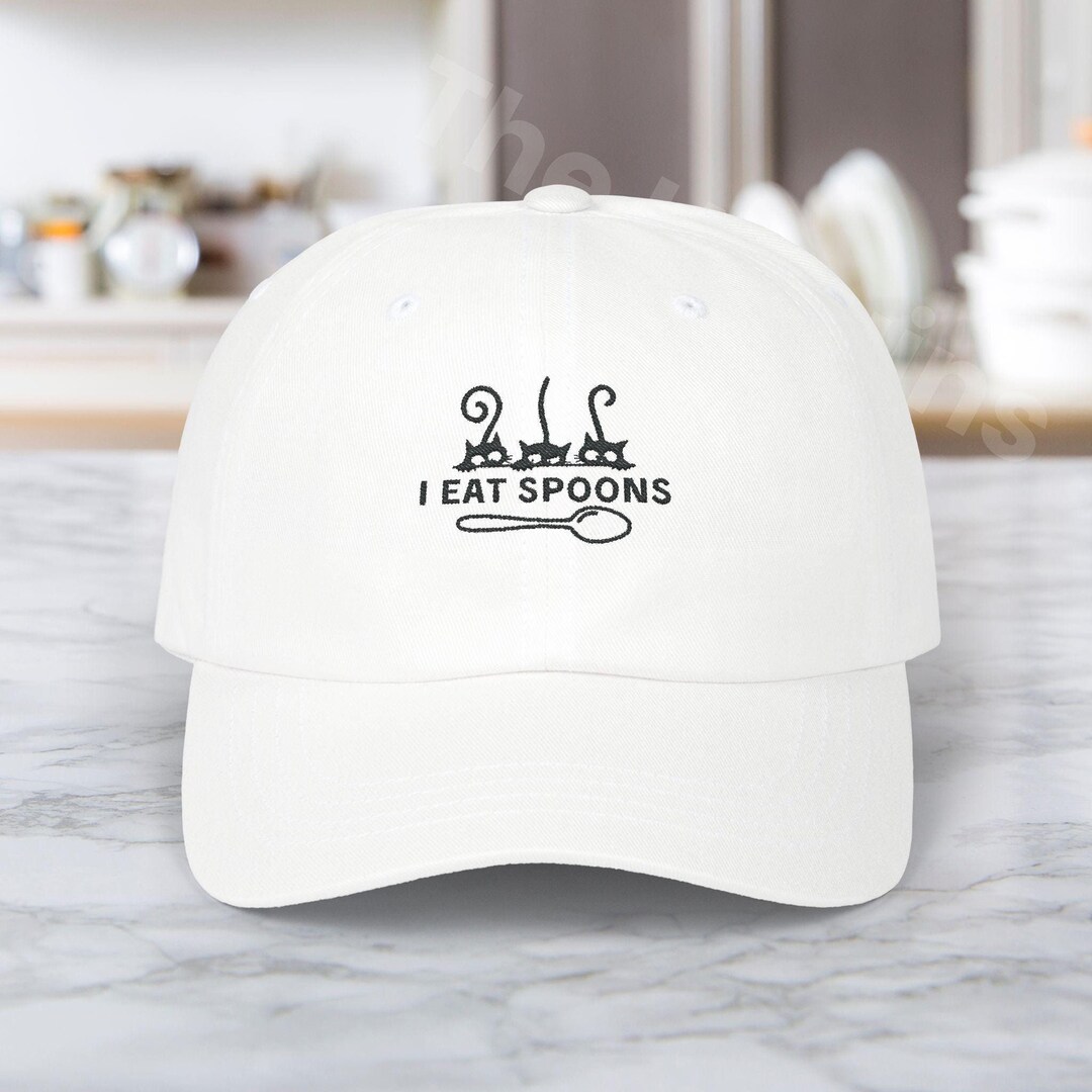 Funny Embroidered Cat Meme Hat, Cat Lover Gift, I Eat Spoons Cap, Crazy ...