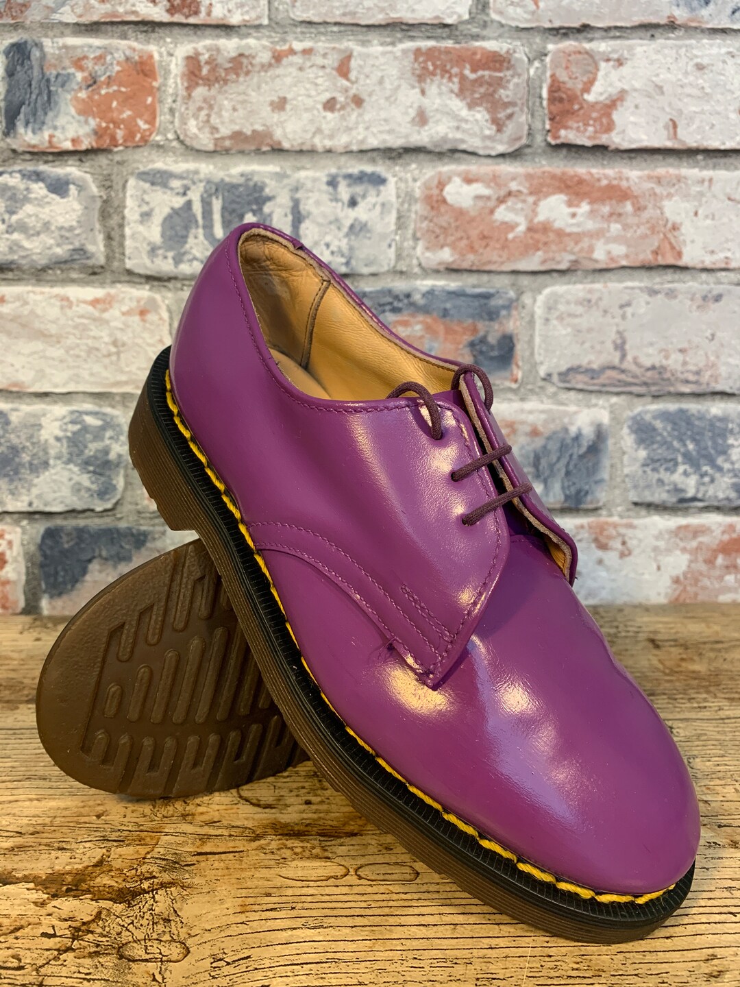 Vintage 1980s 'dr. Martens by Solovair' Purple Leather Lace up Oxfords ...
