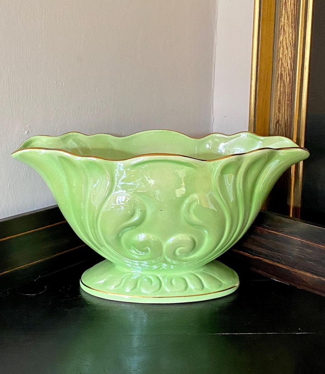 Art Deco Maling Green Lustreware Mantle Vase, 1930s - Etsy