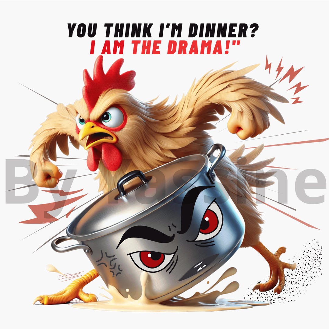 Funny Chicken Clipart Bundle–18 Cartoon Farm Animal PNG –cute Silly Hen ...