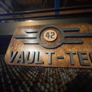 Wood Customizable 3D Vault-tec Wall Art. Text, Numbers - Etsy