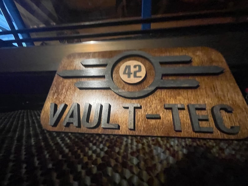 Customizable 3D Vault Tec Sign. Text Numbers - Etsy