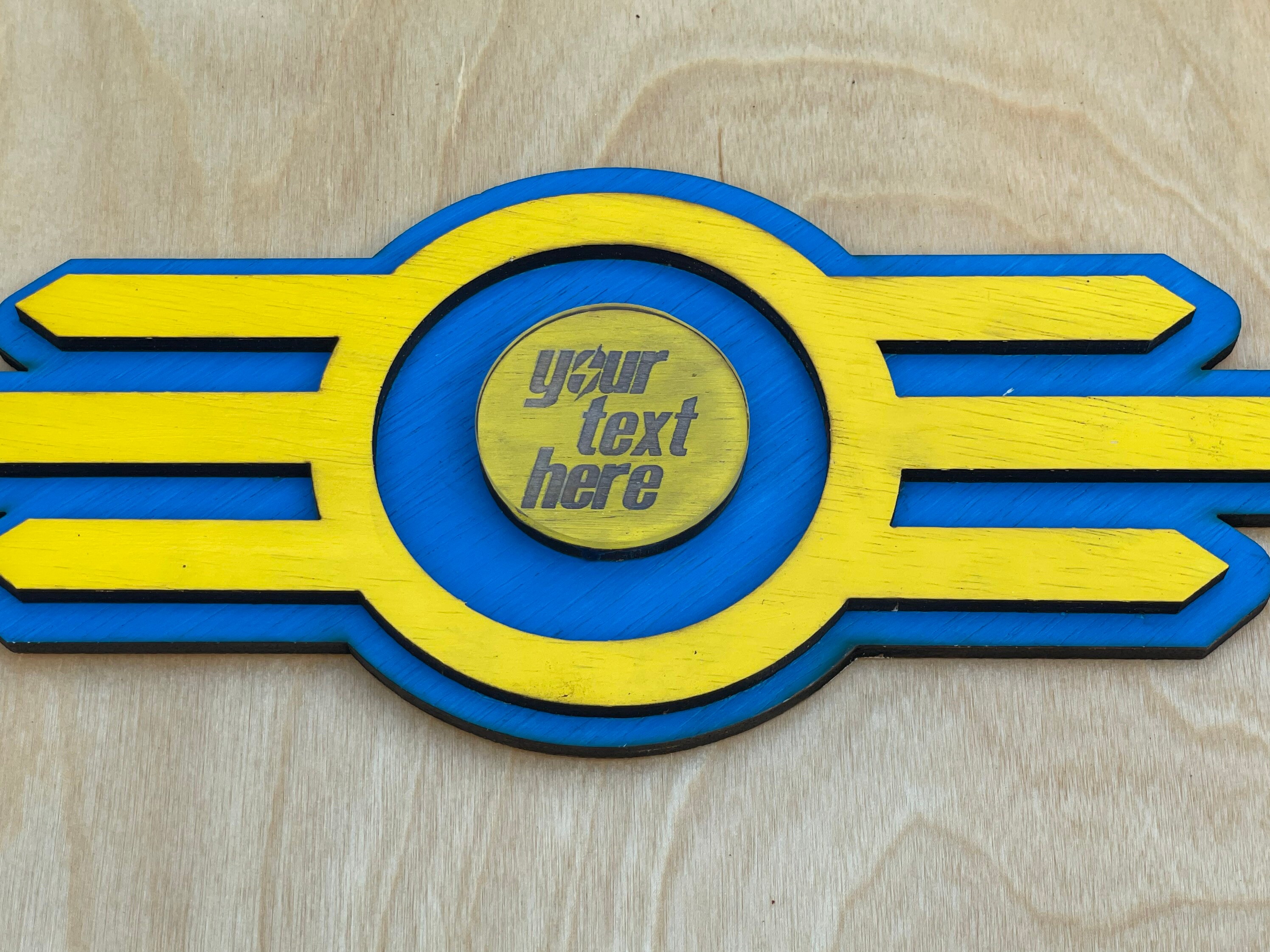 Customizable 3D Vault Tec Sign. Text, Numbers - Etsy