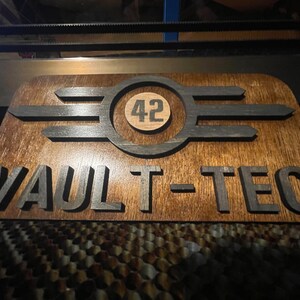 Customizable 3D Vault Tec Sign. Text Numbers - Etsy
