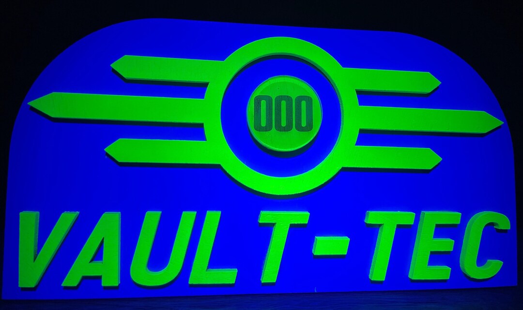 Wood Vault-tec Blacklight UV Reactive Customizable 3D Wall Art. Text ...