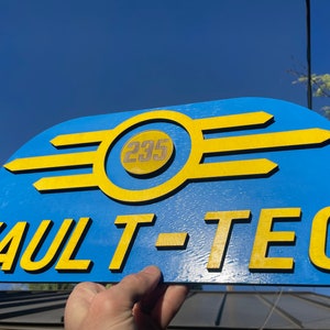 Wood Vault-tec Customizable 3D Wall Art. Classic Colors. Text, Numbers ...