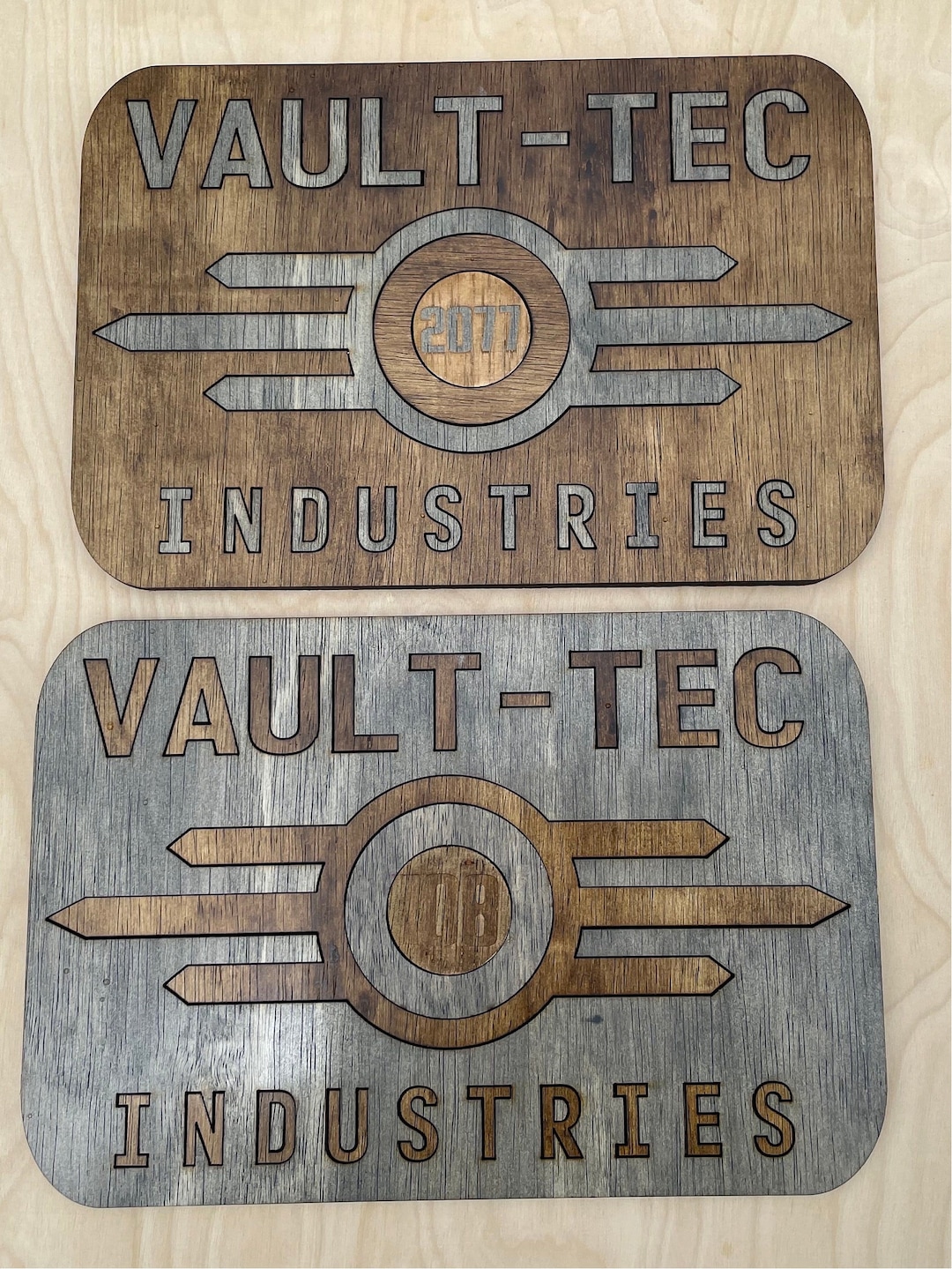 Wood Customizable Vault Tec Wall Art. Text, Numbers - Etsy