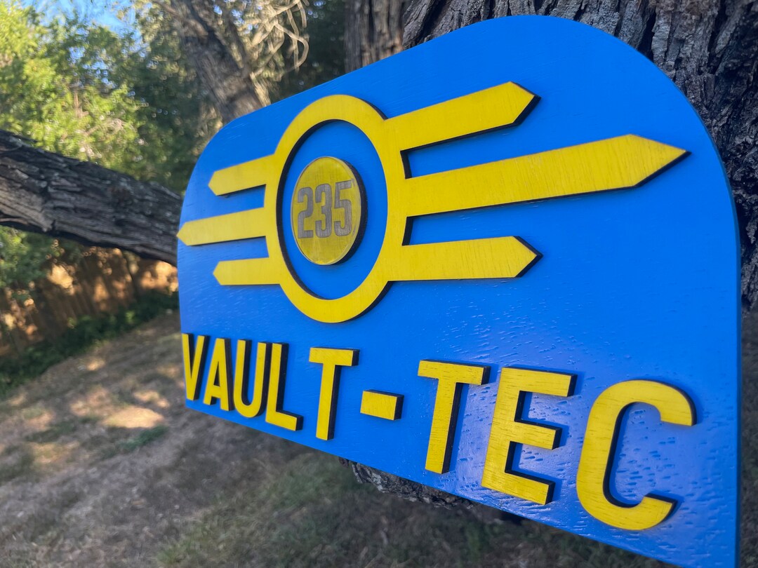 Wood Vault-tec Customizable 3D Wall Art. Classic Colors. Text, Numbers ...