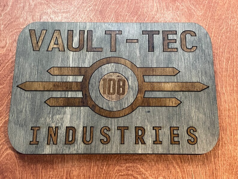 Wood Customizable Vault Tec Wall Art. Text Numbers - Etsy