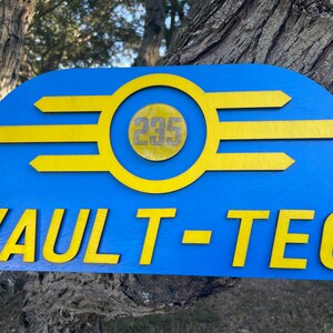 Wood Vault-tec Customizable 3D Wall Art. Classic Colors. Text, Numbers ...
