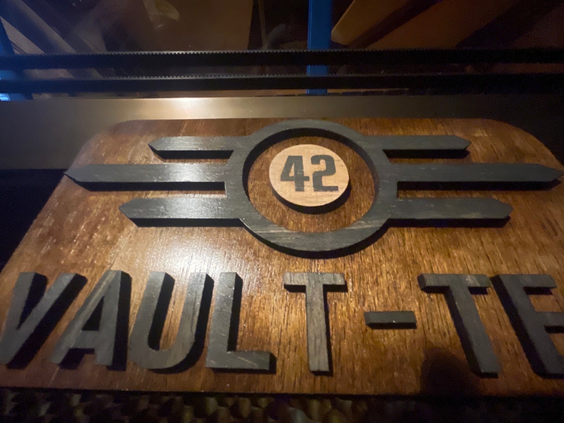 Customizable 3D Vault Tec Sign. Text Numbers - Etsy