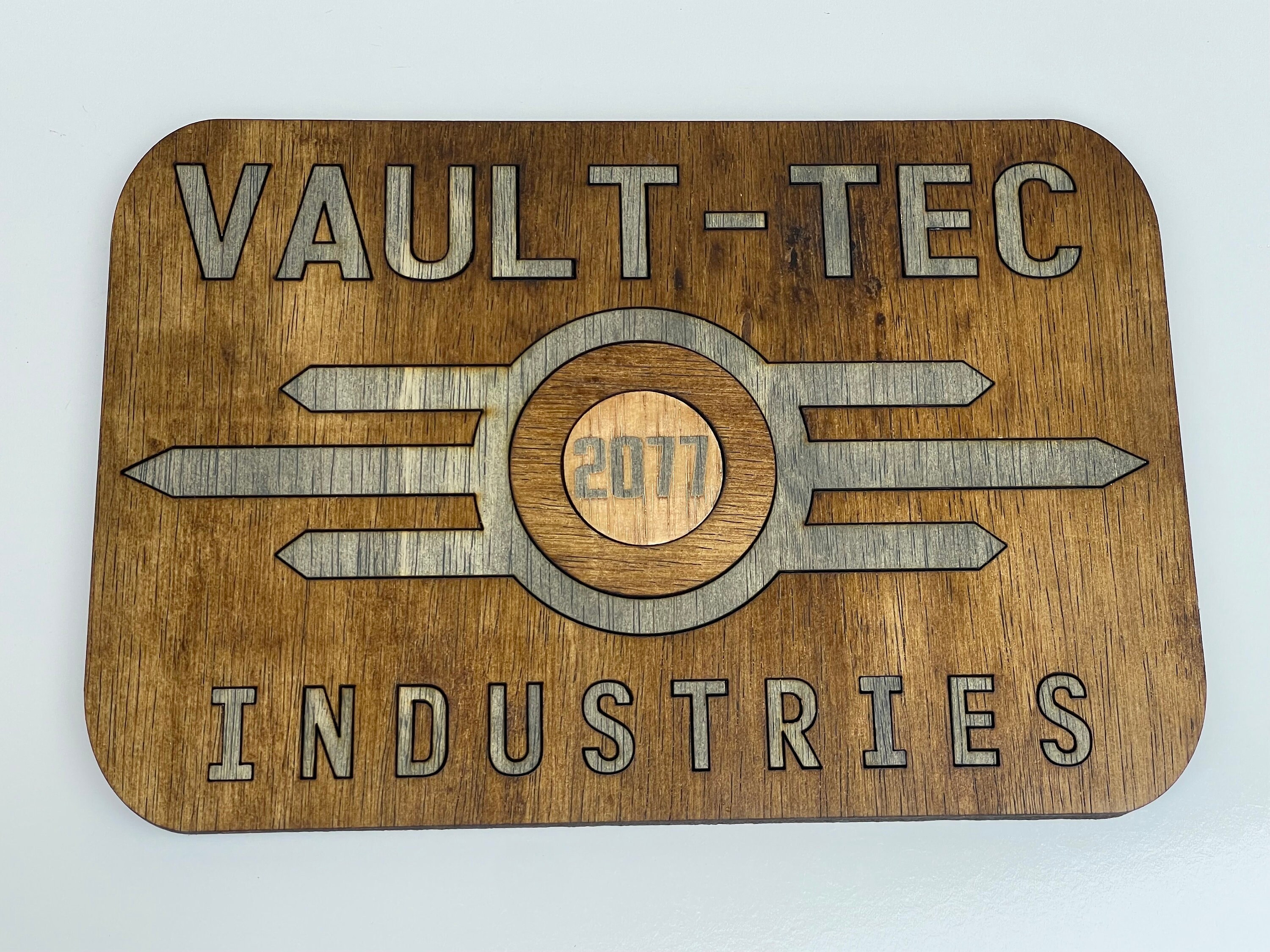 Wood Customizable Vault Tec Wall Art. Text Numbers - Etsy