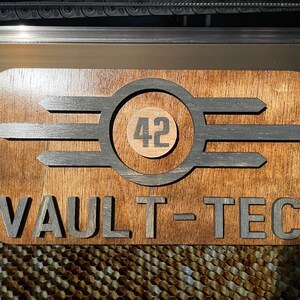 Customizable 3D Vault Tec Sign. Text Numbers - Etsy