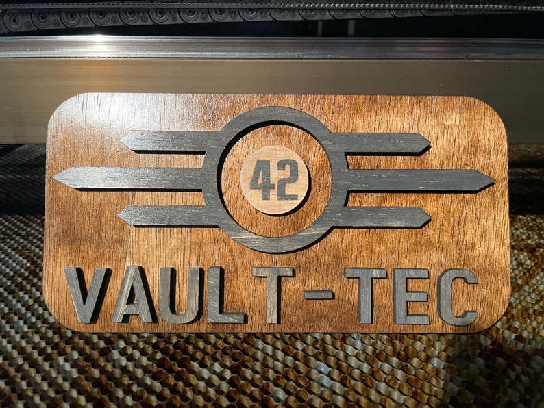 Customizable 3D Vault Tec Sign. Text Numbers - Etsy