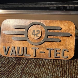 Wood Customizable 3D Vault-tec Wall Art. Text, Numbers - Etsy
