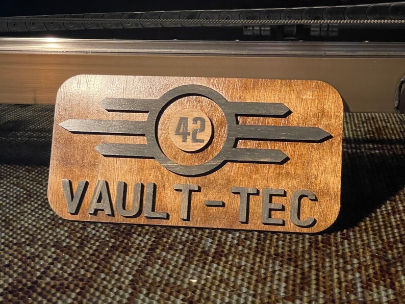 Customizable 3D Vault Tec Sign. Text Numbers - Etsy