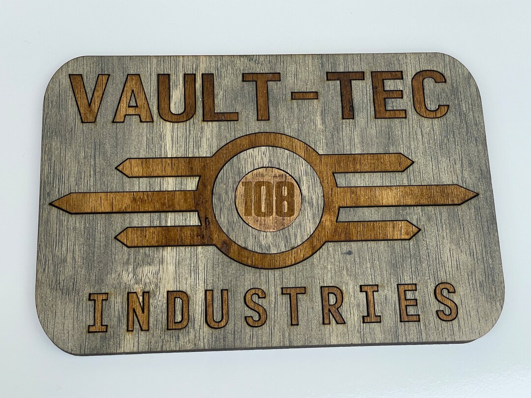 Wood Customizable Vault Tec Wall Art. Text Numbers - Etsy