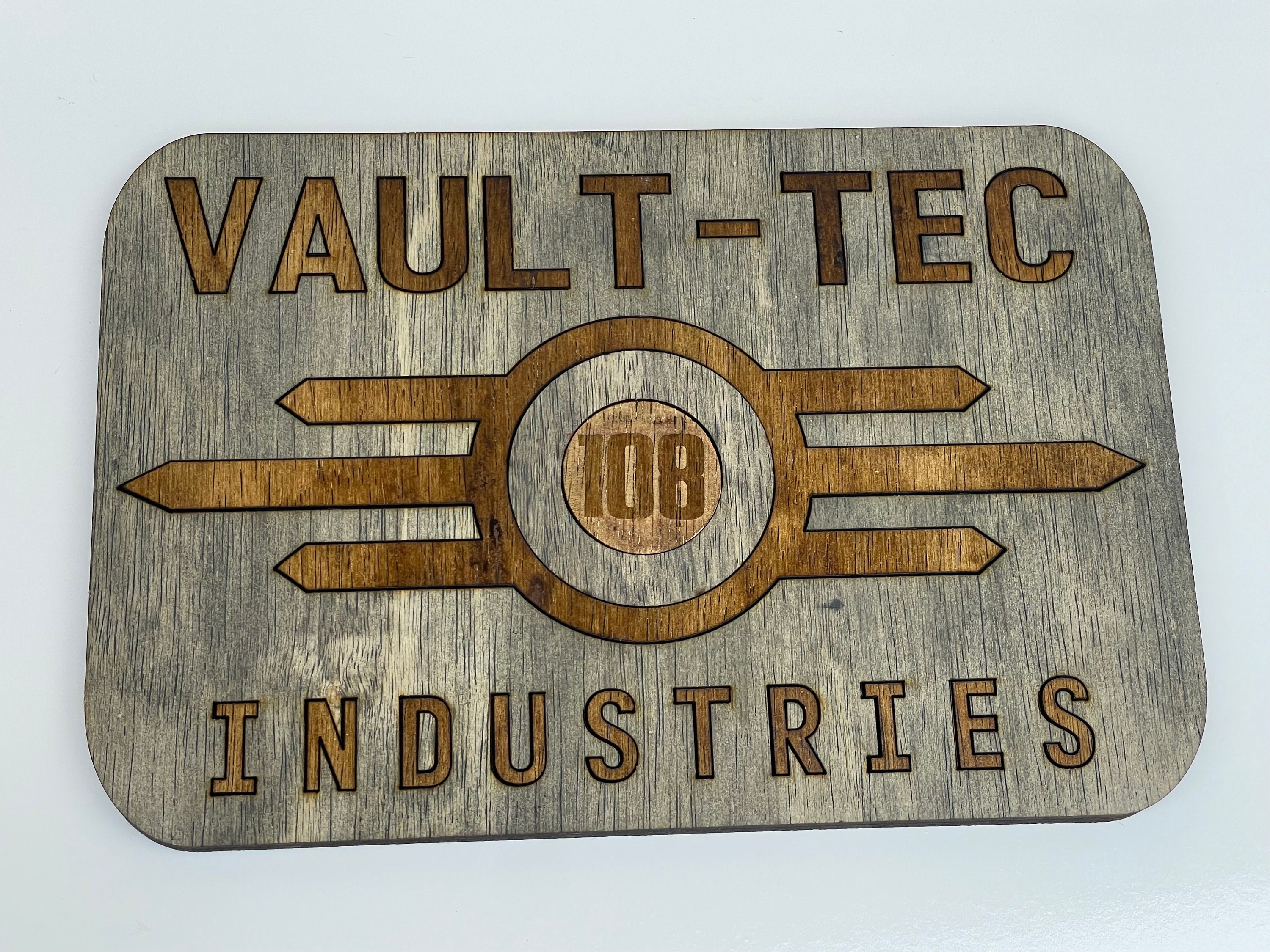 Wood Customizable Vault Tec Wall Art. Text, Numbers - Etsy